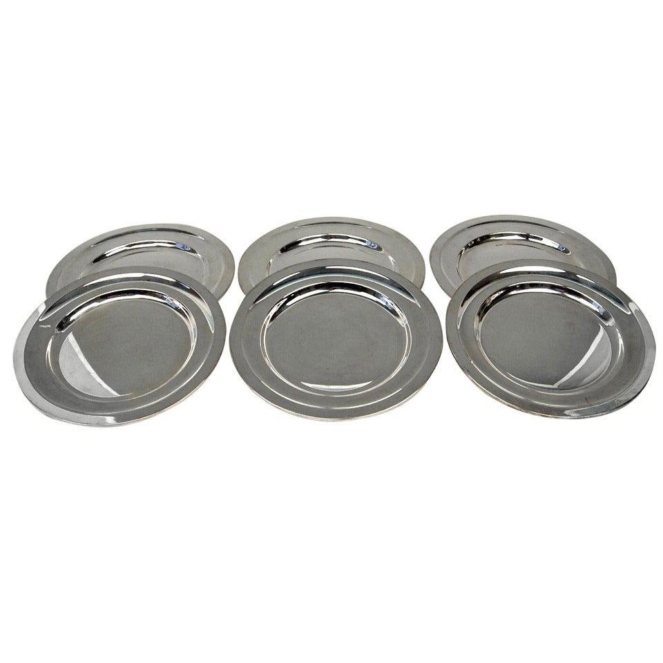 Silver Underplates Allesandria, Italy, 1970s, Set of 6 for sale at Pamono