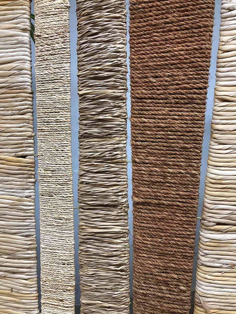 Vintage Nature Rope Rattan Room Divider Paravan, 1960s for sale at Pamono