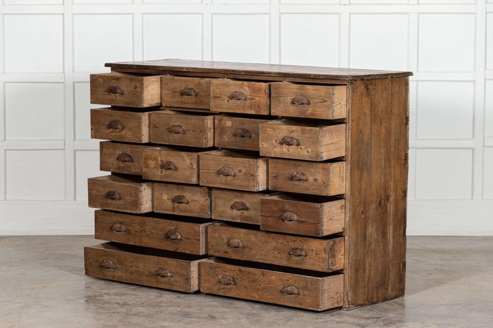 Large 19th Century English Pine Haberdashery Drawers, 1890s for sale at ...