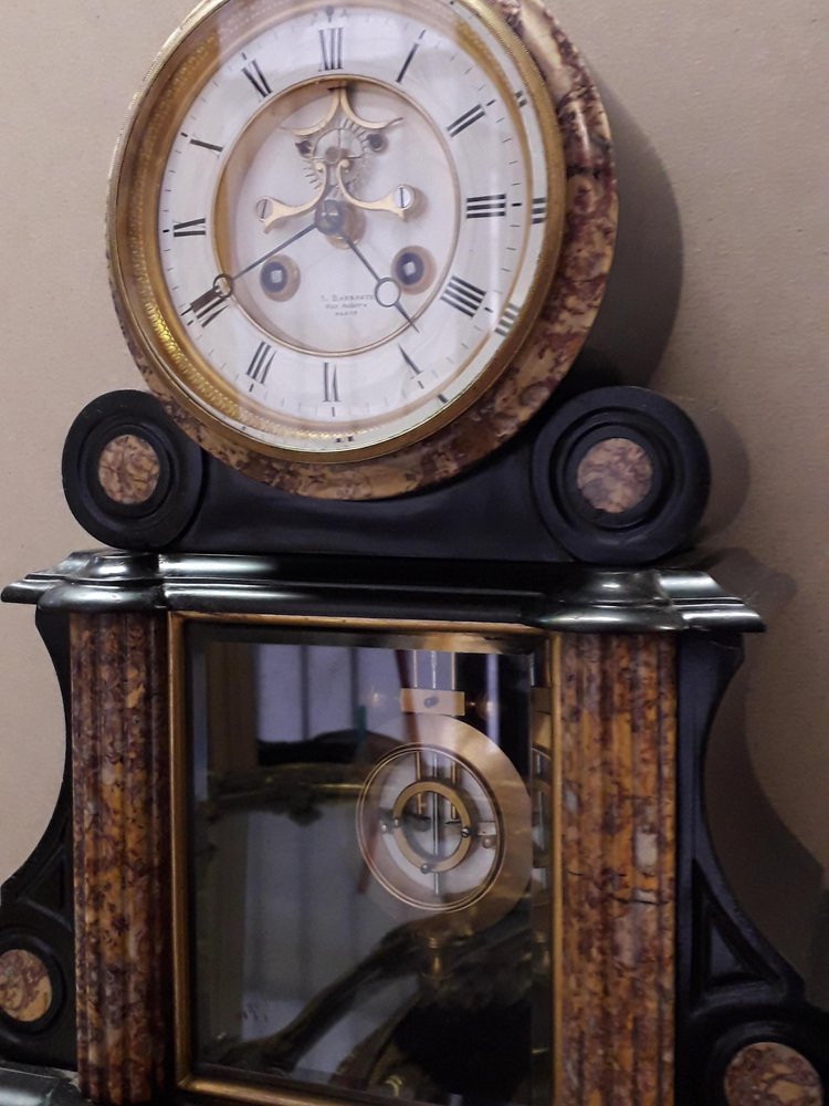 Antique Marble Clock from Barbaste Paris for sale at Pamono