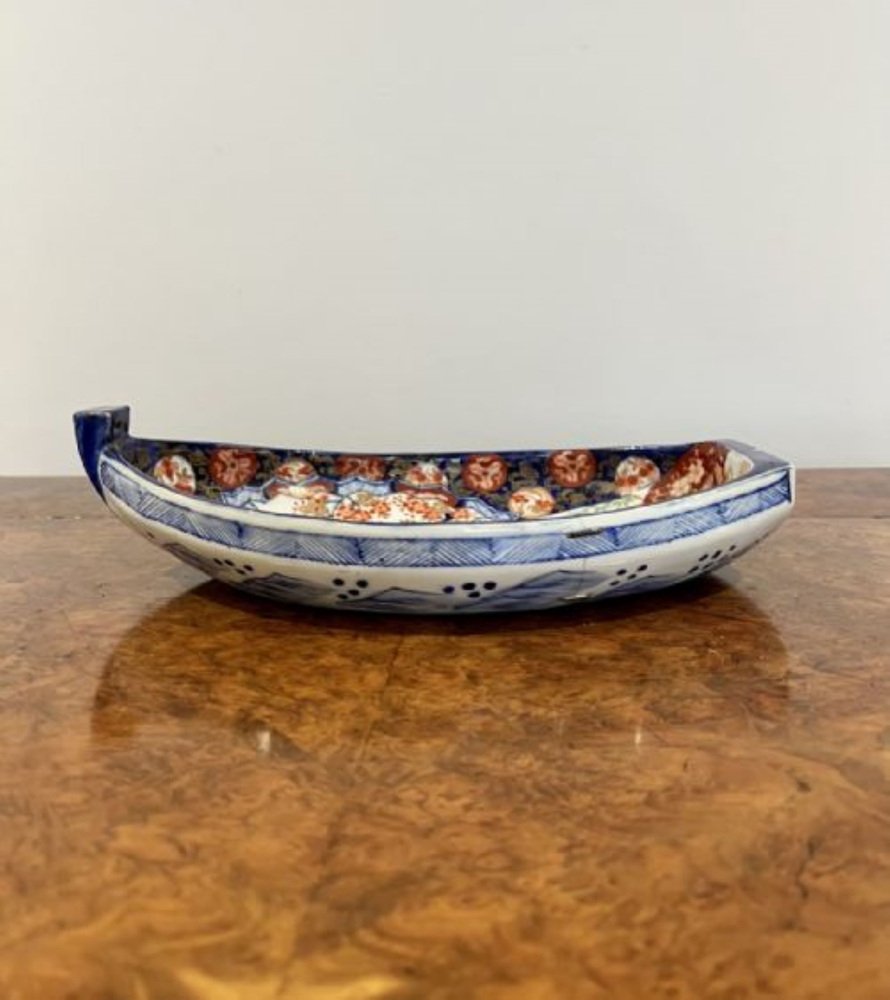 Japanese Imari Boat Shaped Dish, 1900s for sale at Pamono