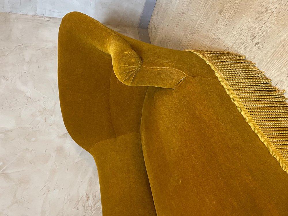 Meridienne Velour Chaise Lounge for sale at Pamono