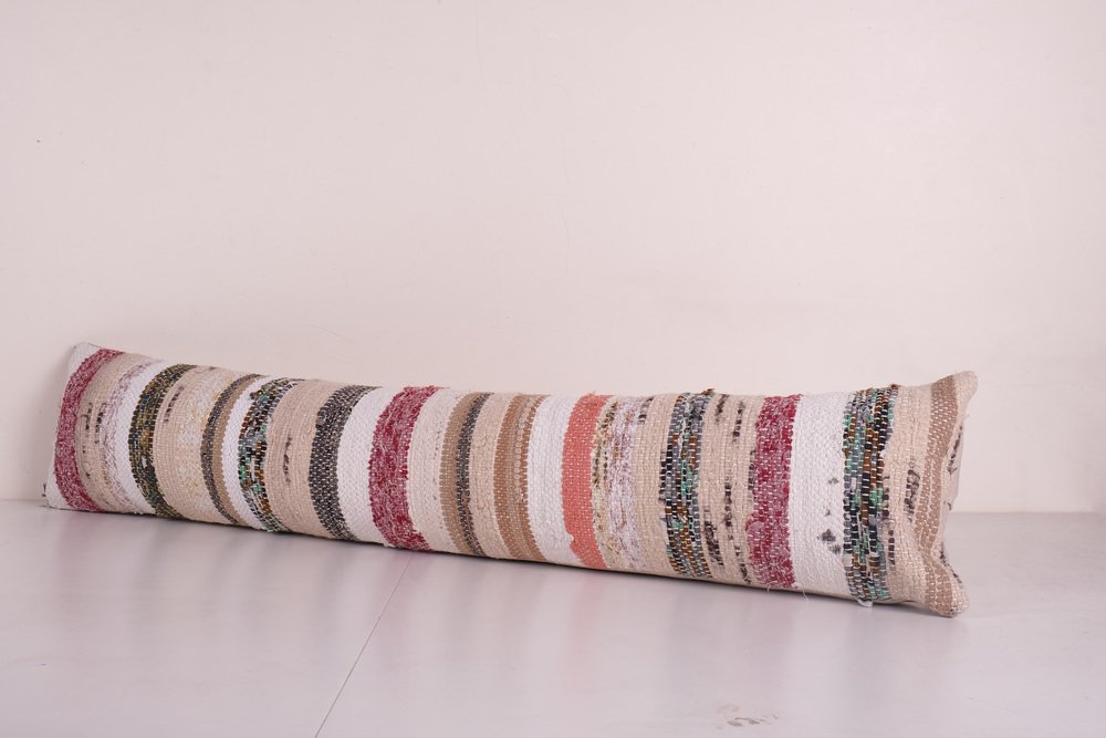 Long Striped Rag Rug Lumbar Cushion Cover, 2010s for sale at Pamono