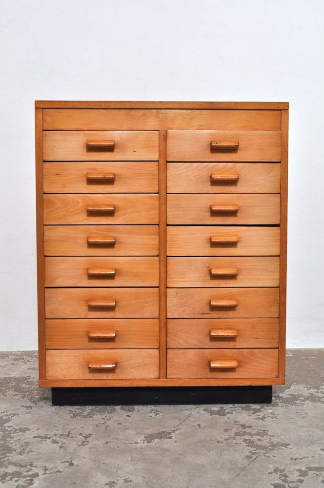 Vintage Chest of Drawers in Beech, 1950s for sale at Pamono