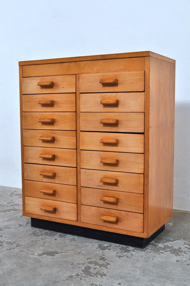 Vintage Chest of Drawers in Beech, 1950s for sale at Pamono