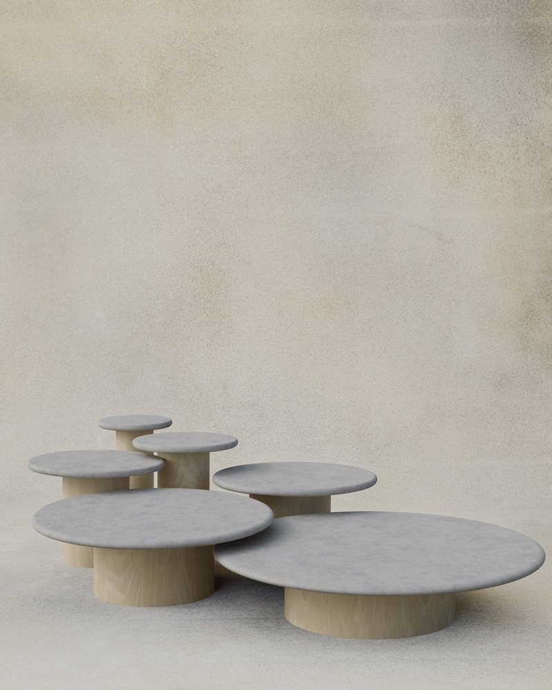 Raindrop Full Set in Microcrete and Ash by Fred Rigby Studio, Set of 6 ...