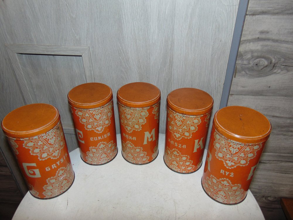 Kitchen Containers, 1950s, Set of 5 for sale at Pamono