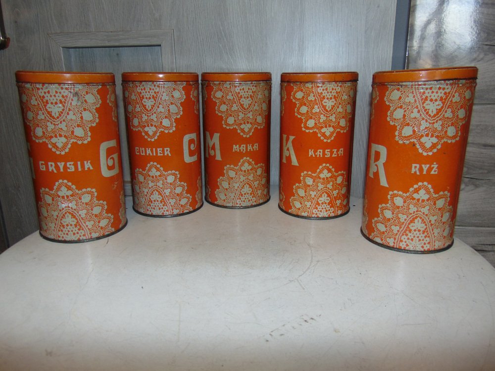 Kitchen Containers, 1950s, Set of 5 for sale at Pamono