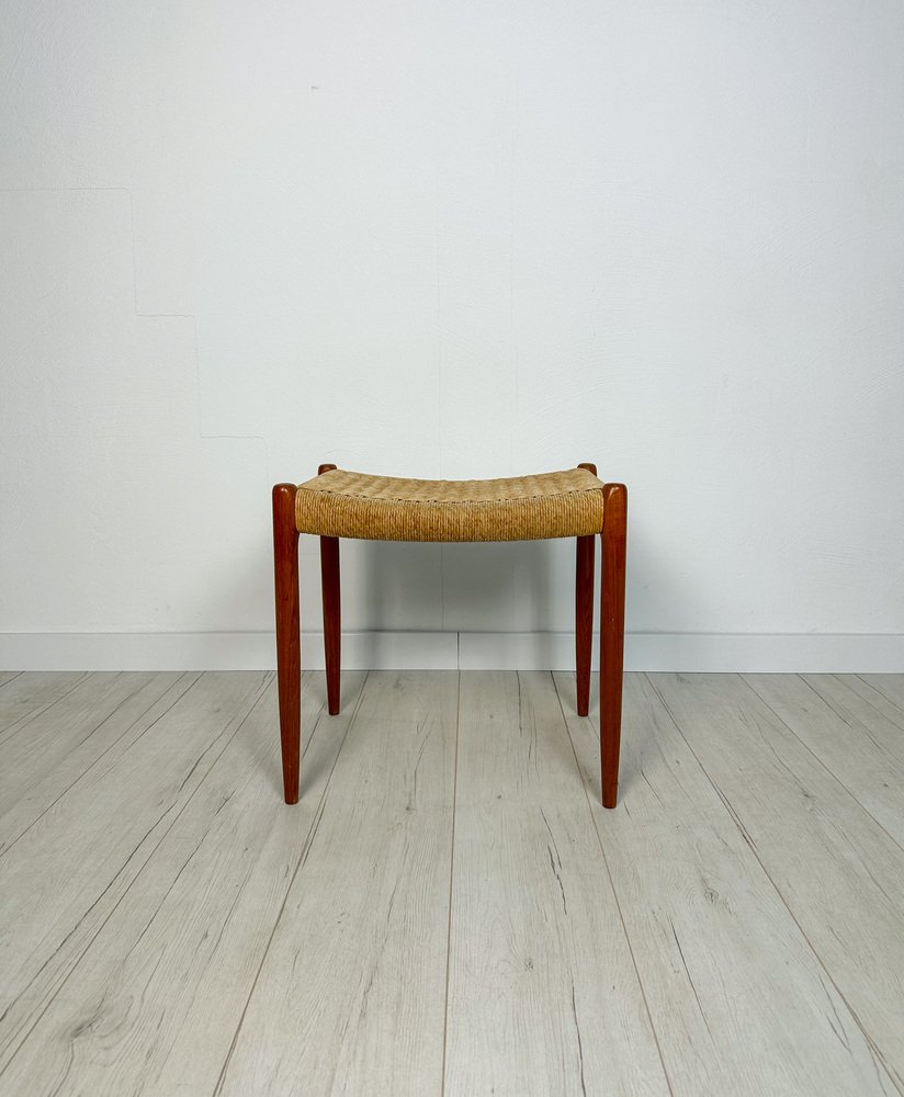 Dänischer Vintage 80A Hocker aus Teak & Papercord von Niels Otto Møller ...