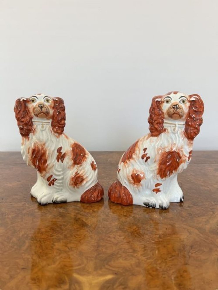 Antique Victorian Seated Spaniels Figurine, 1880, Set of 2 for sale at ...