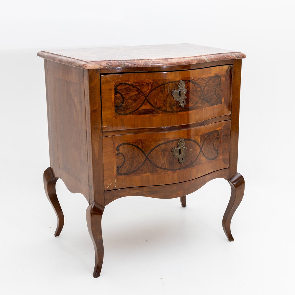Baroque Style Chest of Drawers with Marble Top and Walnut, 1800s for ...