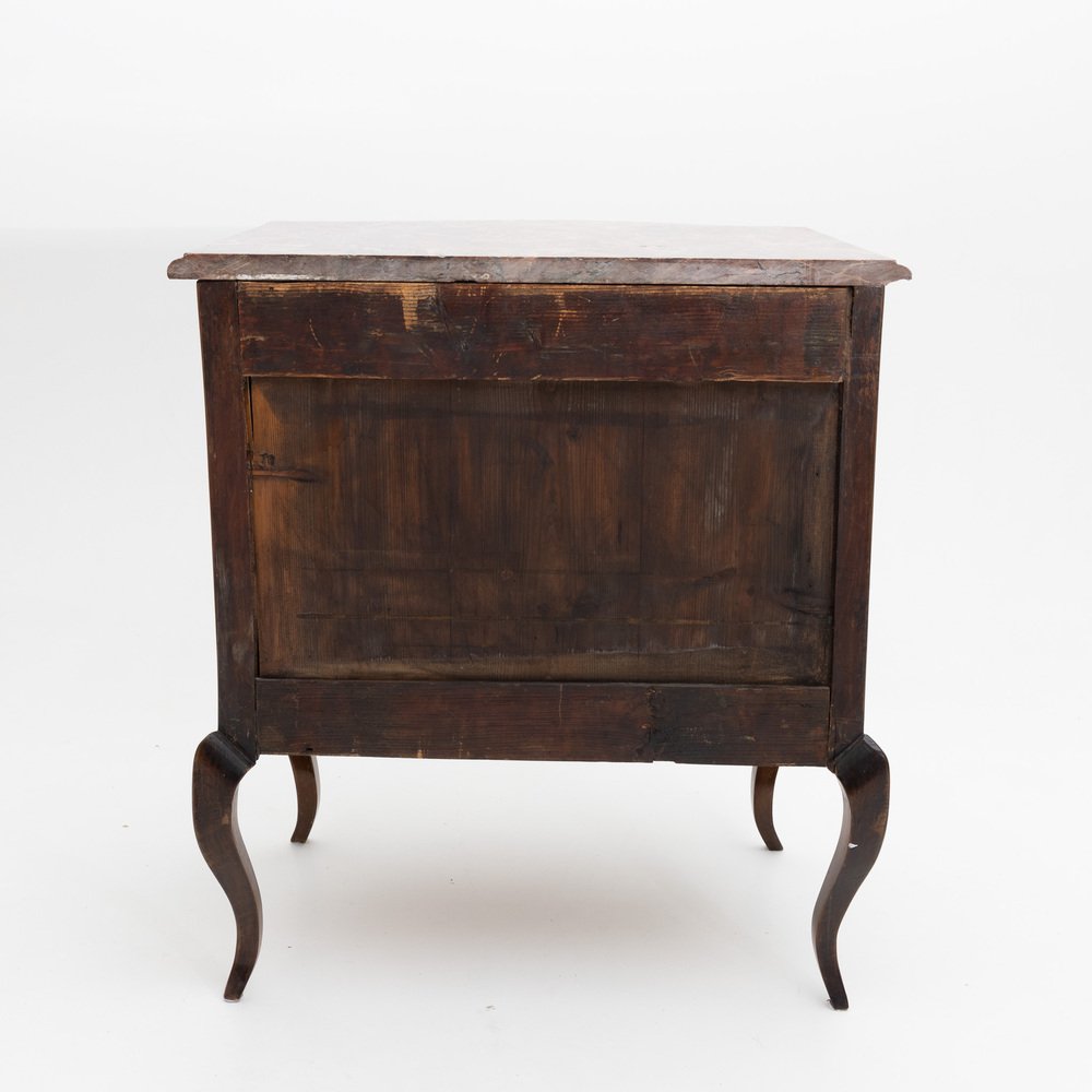 Baroque Style Chest of Drawers with Marble Top and Walnut, 1800s for ...