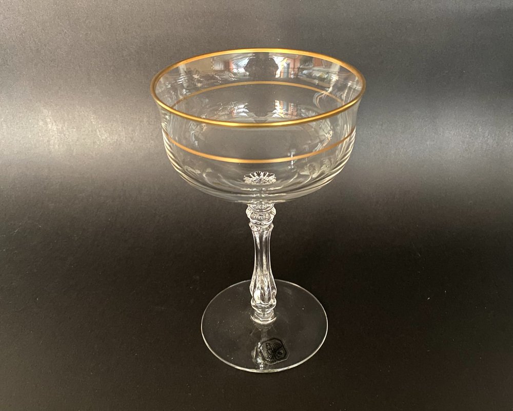 Vintage German Crystal Champagne Glasses by Gallo, 1970, Set of 6 for ...