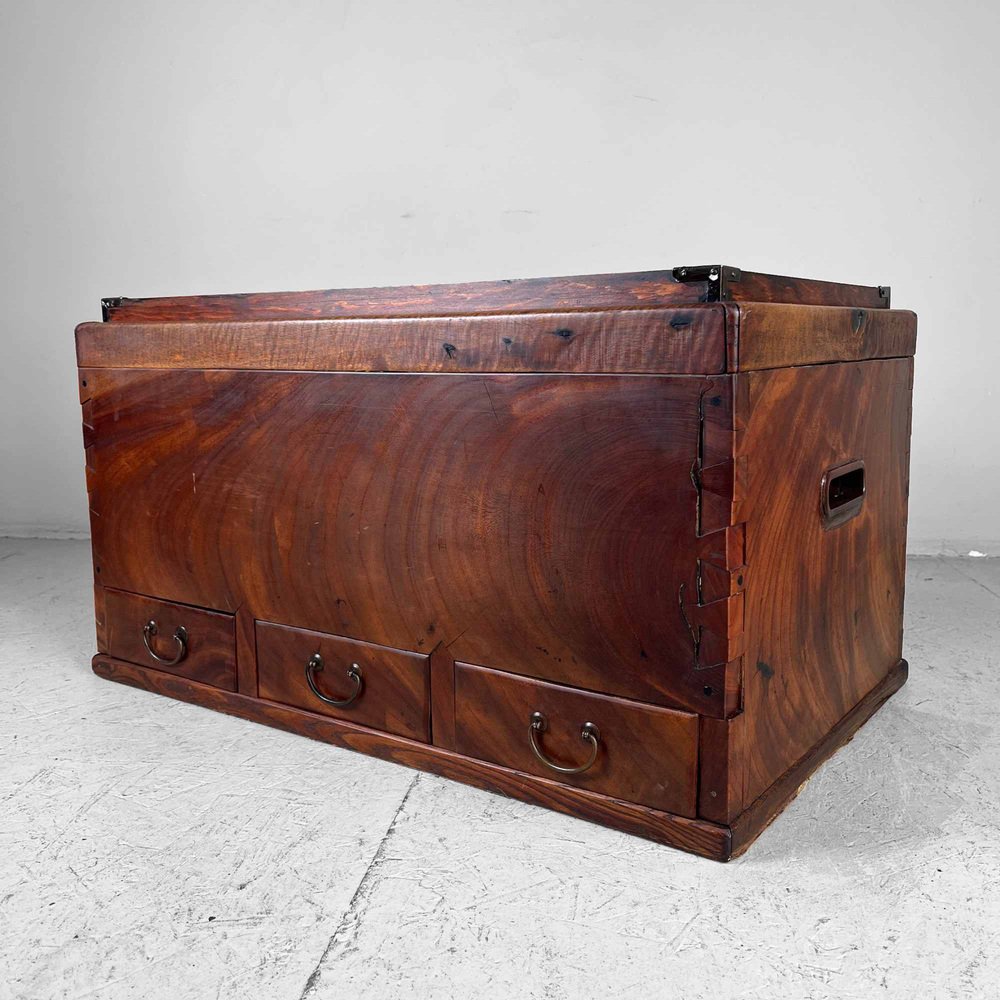 Japanese Meiji Keyaki Hibachi Chest for sale at Pamono