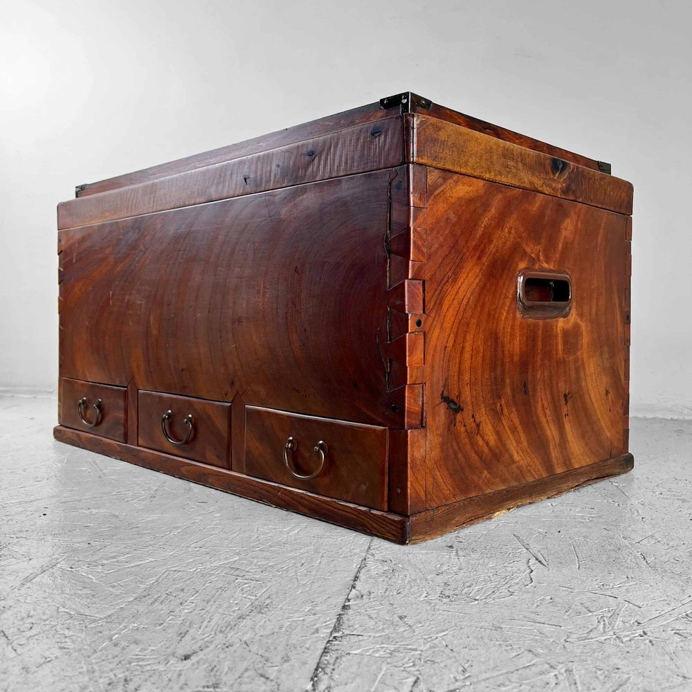 Japanese Meiji Keyaki Hibachi Chest for sale at Pamono