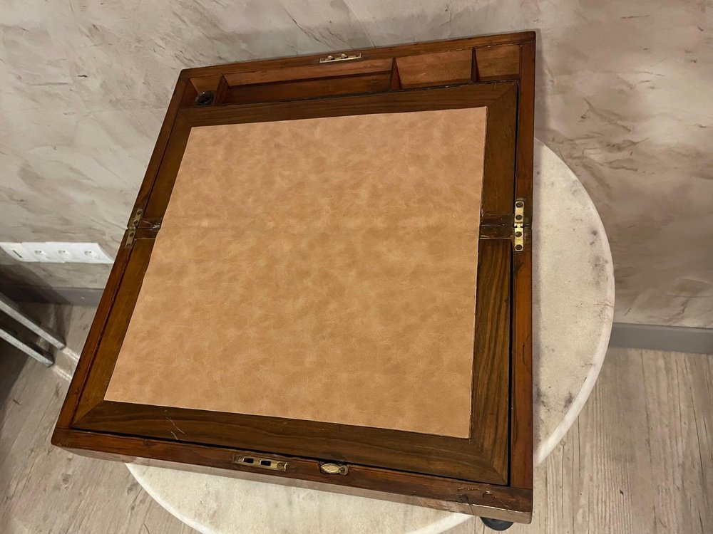 19th Century French Writing Box in Walnut and Brass for sale at Pamono
