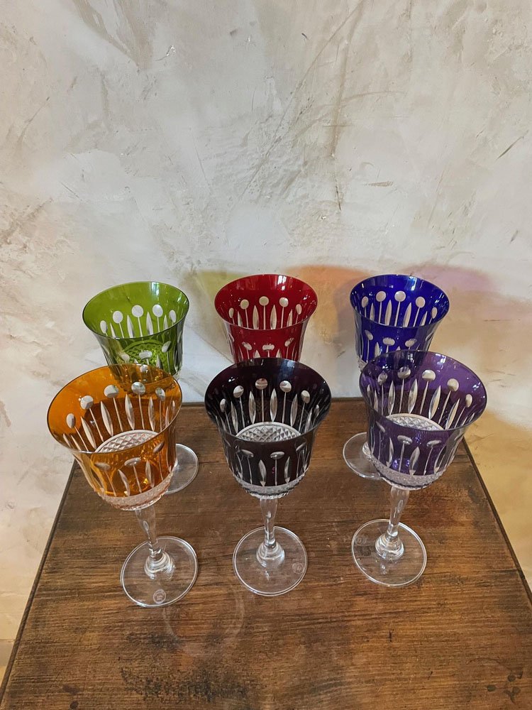 French Crystal Glasses from Cristallerie de Paris, Set of 6 for sale at ...
