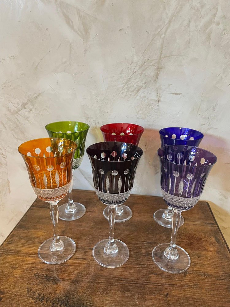 French Crystal Glasses from Cristallerie de Paris, Set of 6 for sale at ...