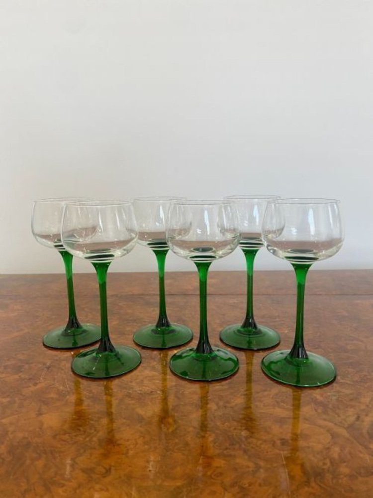 Edwardian Wine Glasses, 1910s, Set of 6 for sale at Pamono