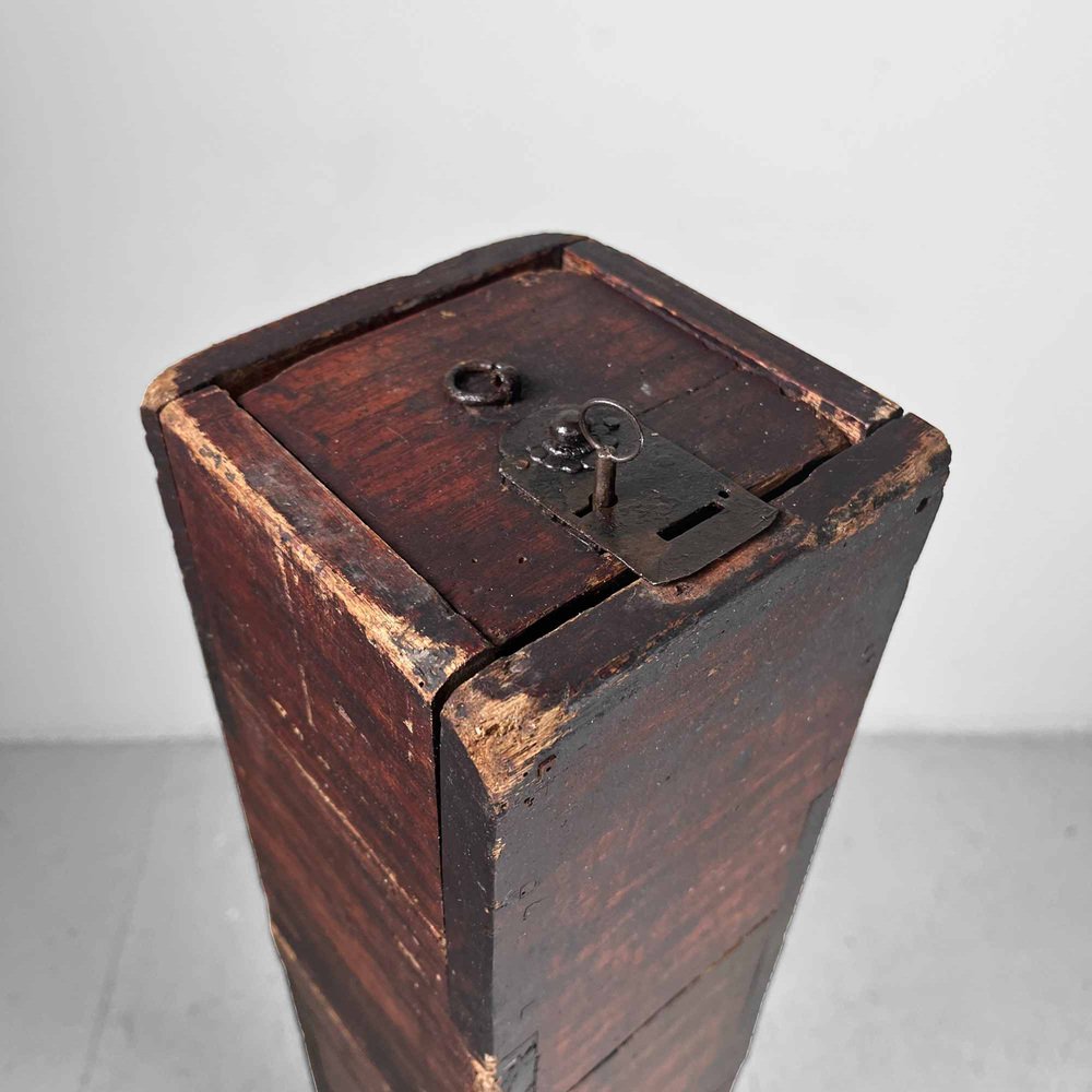 Antique Japanese Wooden Scroll Box, 1890s for sale at Pamono