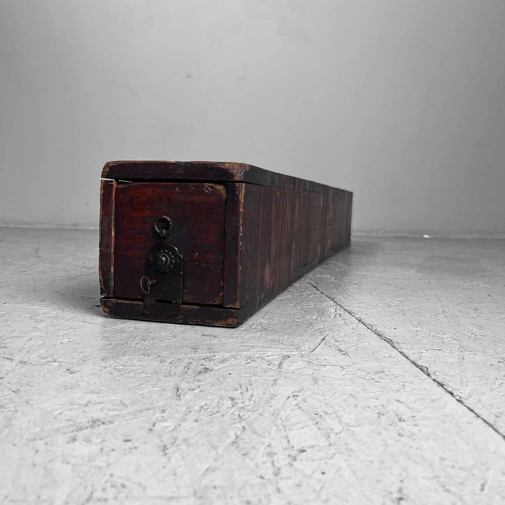 Antique Japanese Wooden Scroll Box, 1890s for sale at Pamono