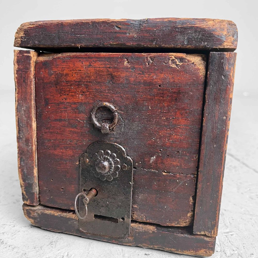 Antique Japanese Wooden Scroll Box, 1890s for sale at Pamono