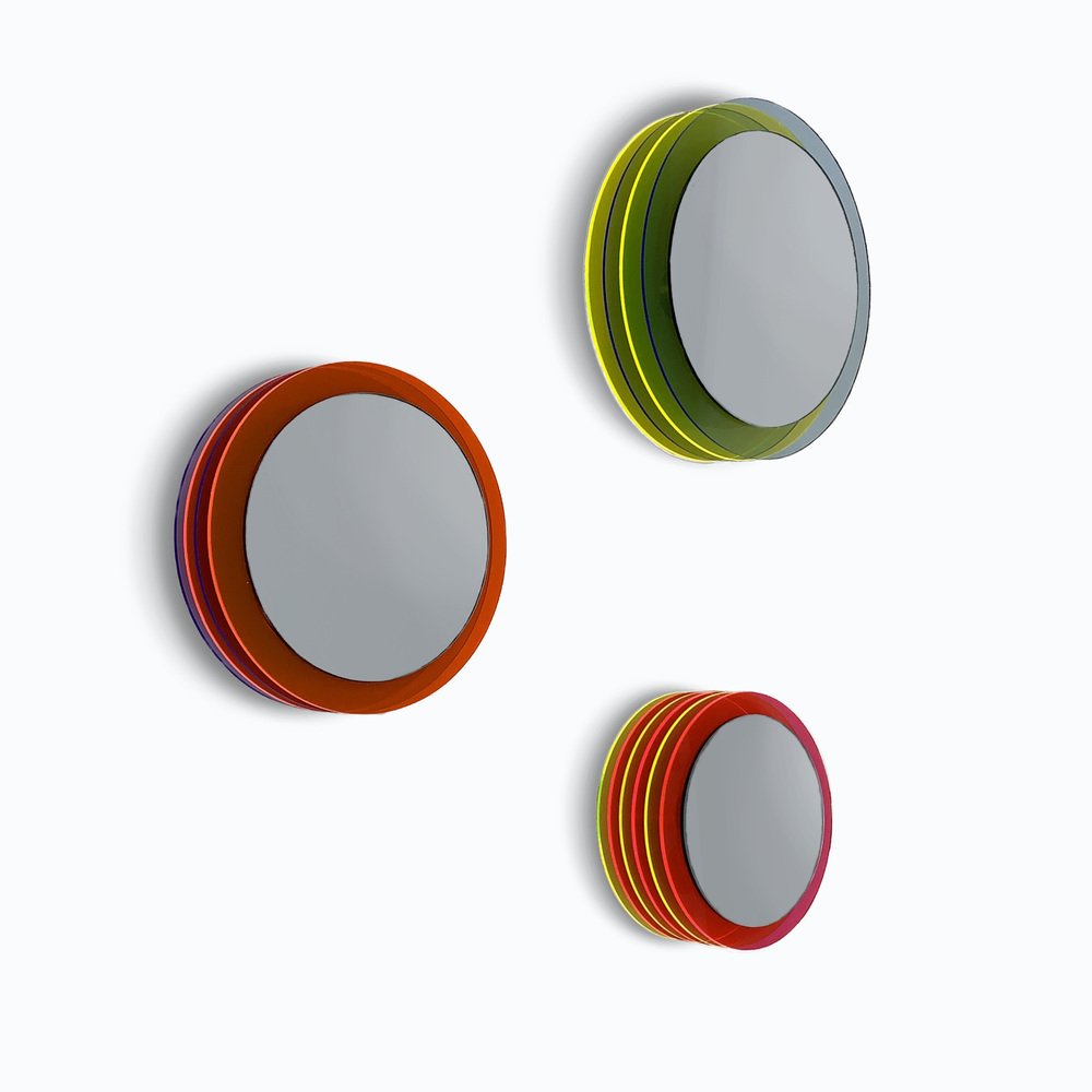 Sunset Wall Mirrors by Andreas Berlin, Set of 3 for sale at Pamono