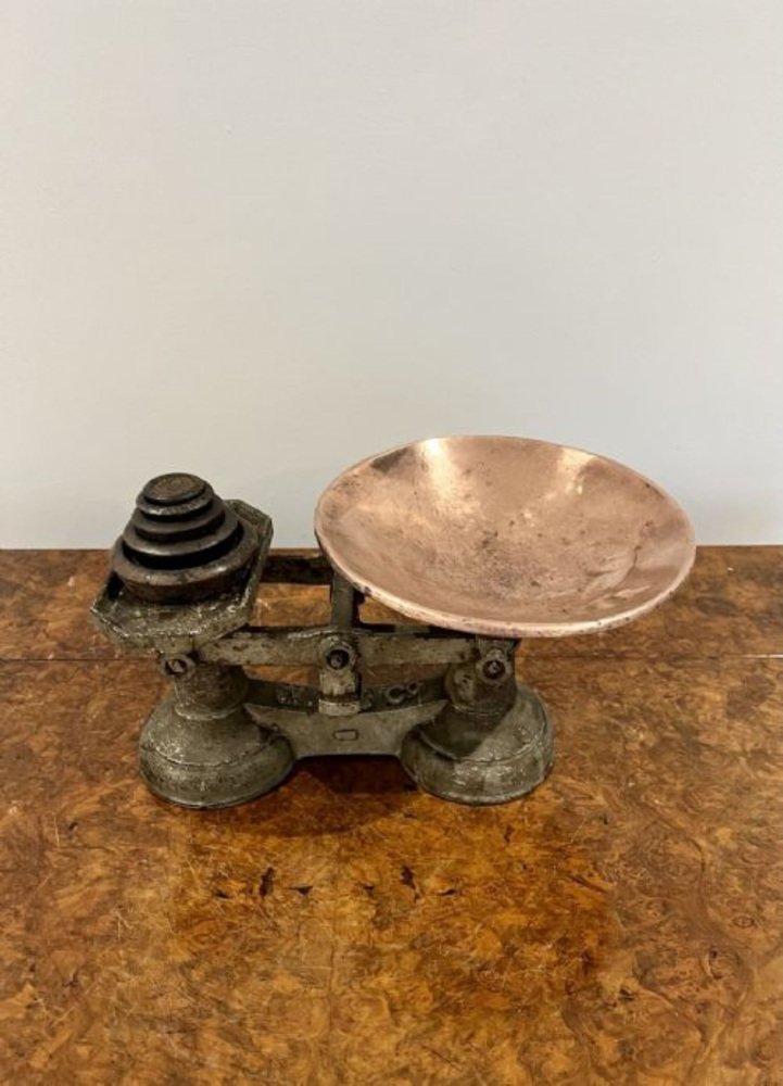 Antique Edwardian Iron and Copper Scales, 1900, Set of 6 for sale at Pamono