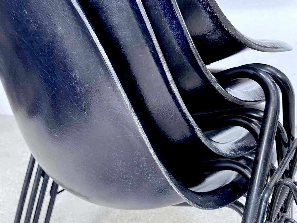 Fiberglass DSS Stacking Side Chairs by Charles & Ray Eames for Herman ...