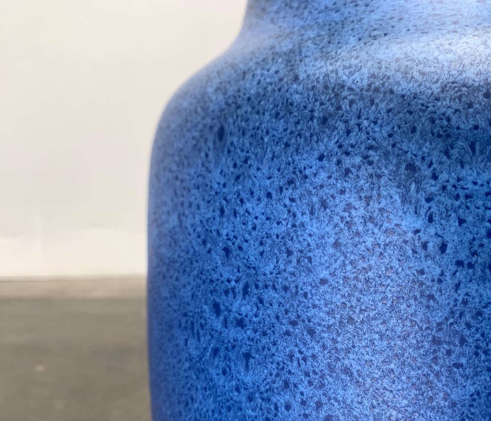 Large Mid-Century German Studio Pottery Blue Floor Vase from Bückeburg ...