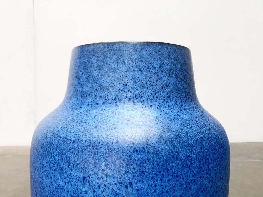 Large Mid-Century German Studio Pottery Blue Floor Vase from Bückeburg ...
