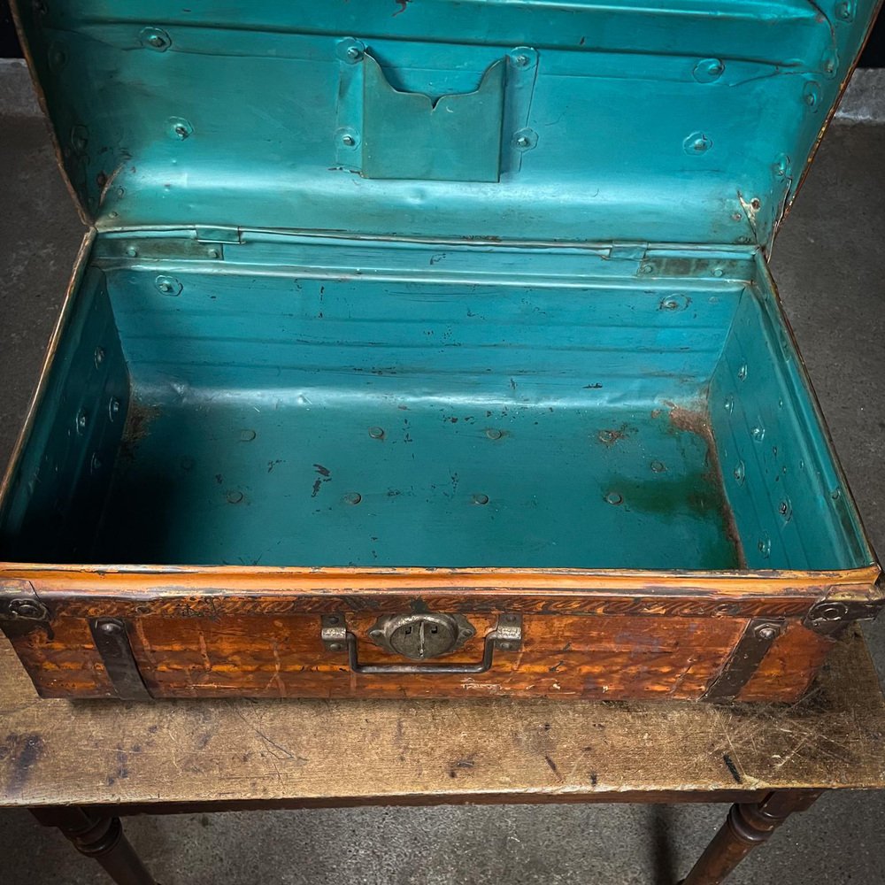 Handmade Metal Suitcase, 1880s for sale at Pamono
