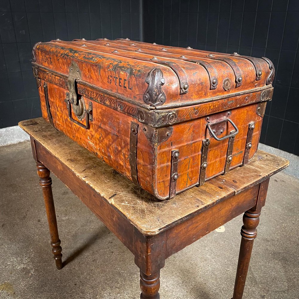 Handmade Metal Suitcase, 1880s for sale at Pamono