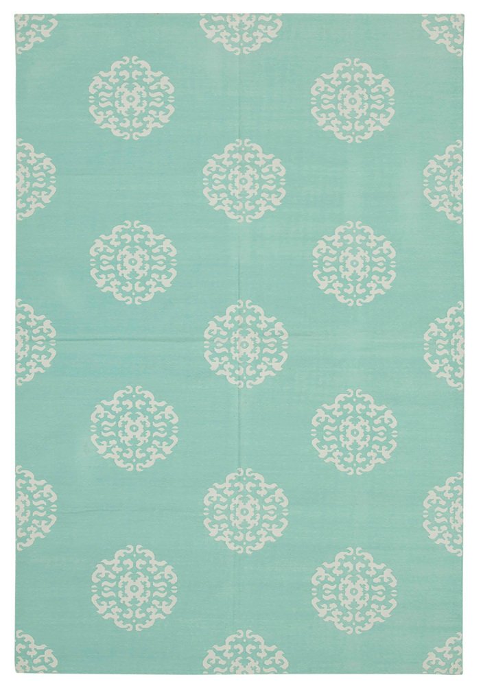 Turquoise Dhurrie Rug, 2000s for sale at Pamono