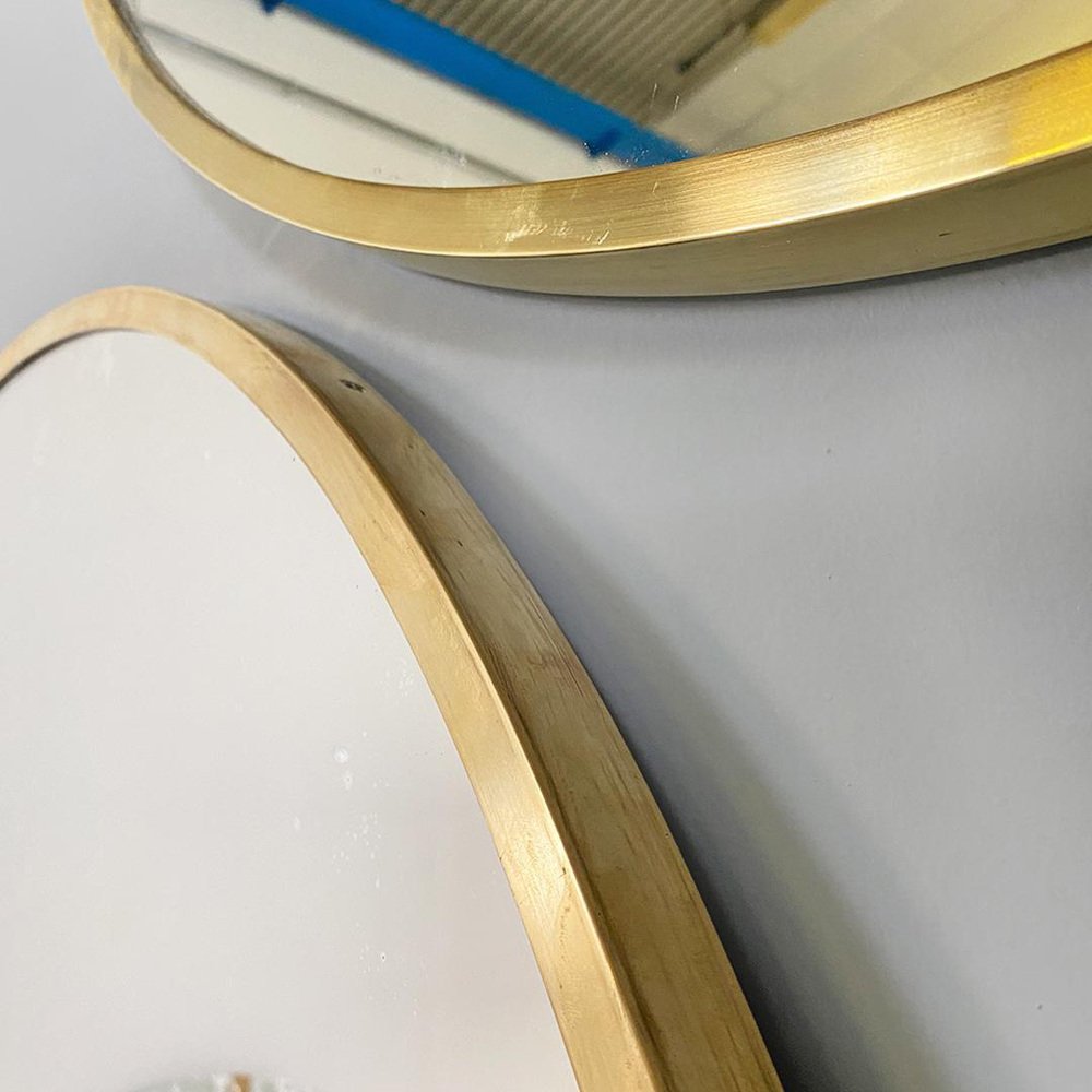 Mid-Century Modern Italian Round Brass Mirrors, 1950s, Set of 2 for ...