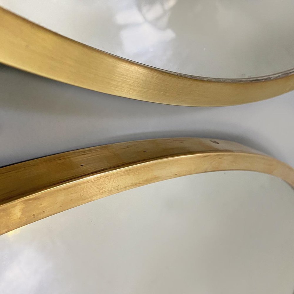 Mid-Century Modern Italian Round Brass Mirrors, 1950s, Set of 2 for ...