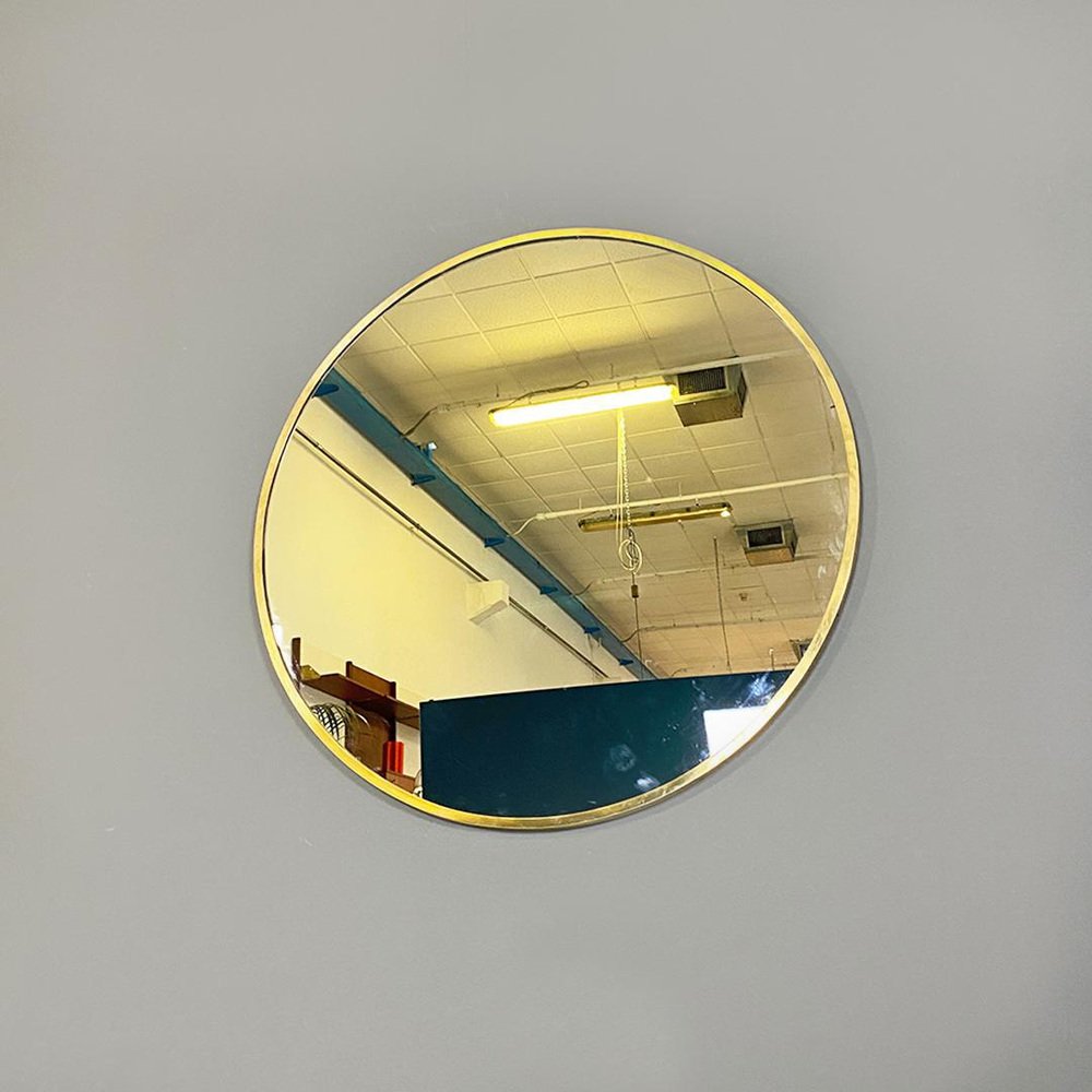 Mid-Century Modern Italian Round Brass Mirrors, 1950s, Set of 2 for ...