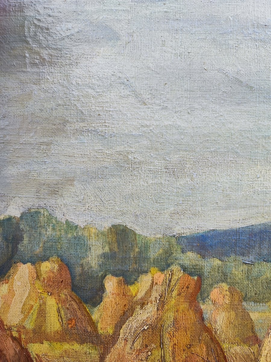 Jules Gaillepand, Les blés de Puplinge, Genève, Oil on Canvas for sale ...