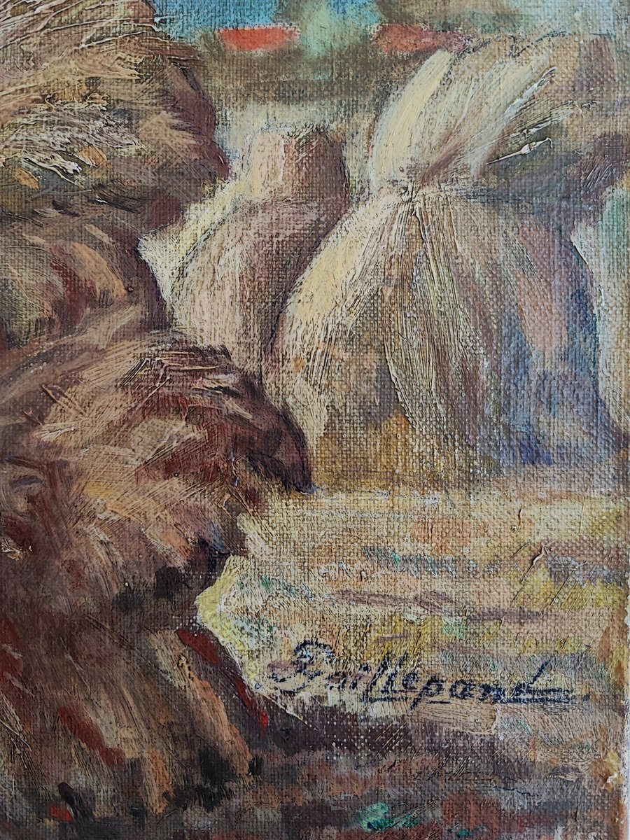 Jules Gaillepand, Les blés de Puplinge, Genève, Oil on Canvas for sale ...
