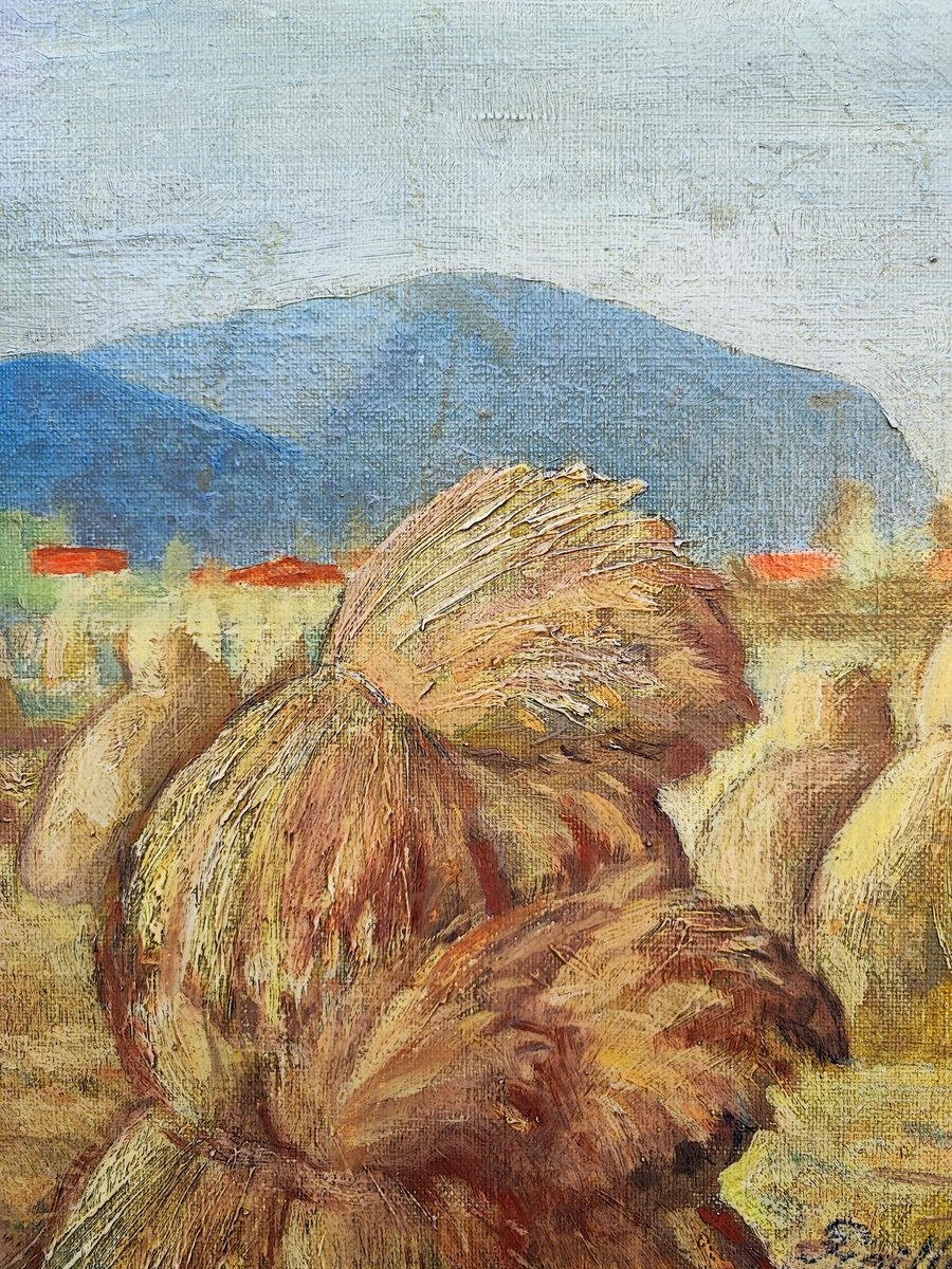 Jules Gaillepand, Les blés de Puplinge, Genève, Oil on Canvas for sale ...
