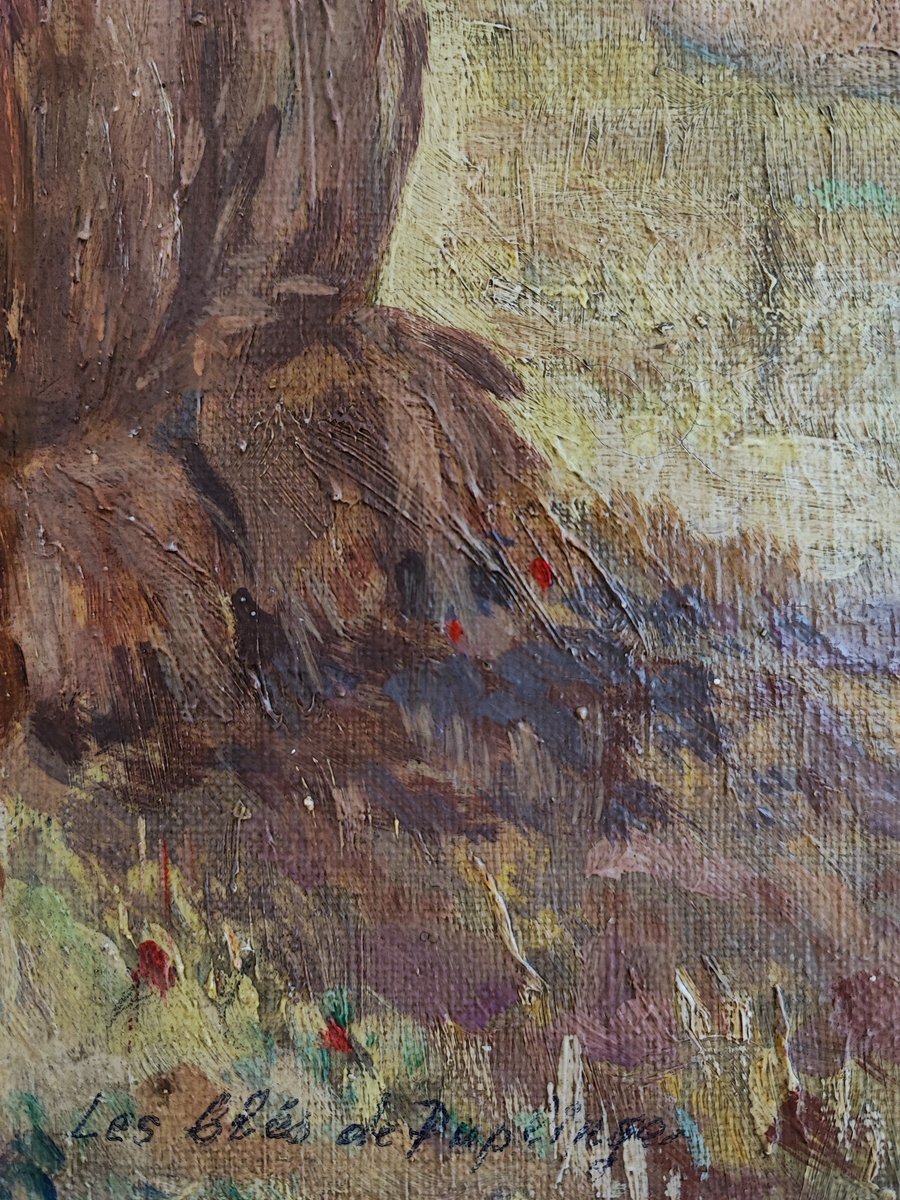 Jules Gaillepand, Les blés de Puplinge, Genève, Oil on Canvas for sale ...