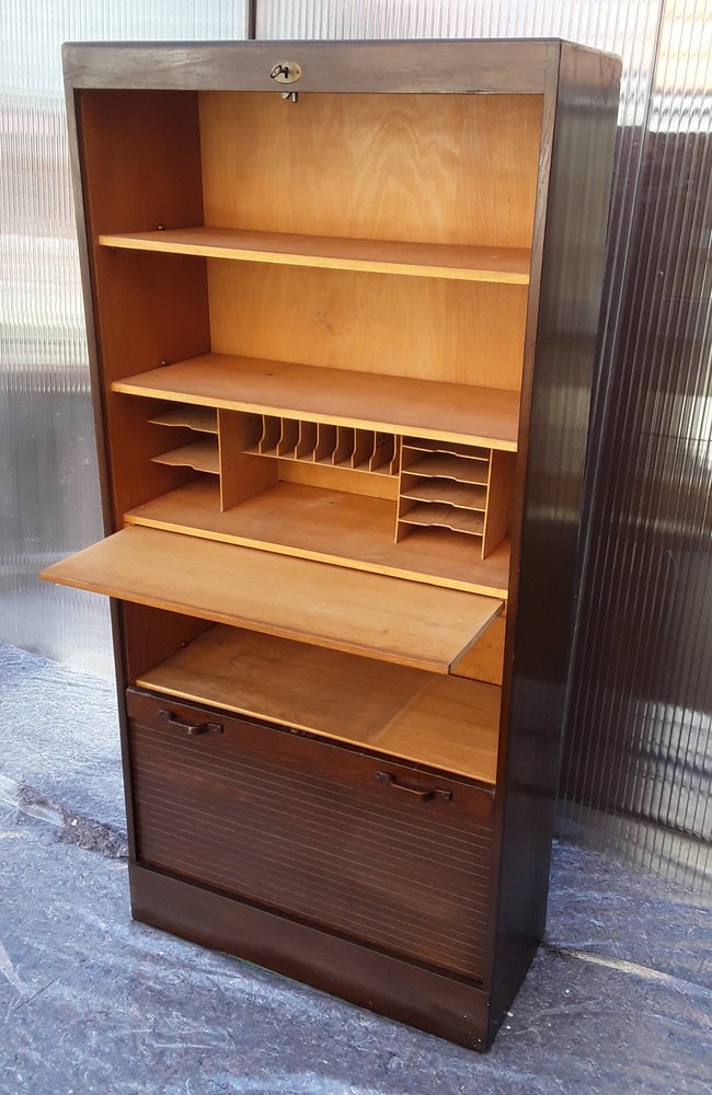Mid-Century German Office Cabinet with Integrated Pull-Out Writing ...