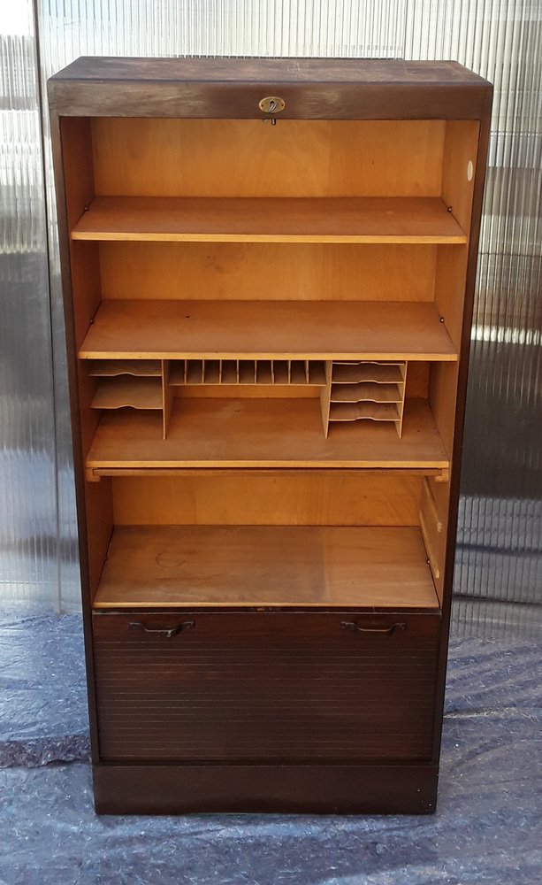 Mid-Century German Office Cabinet with Integrated Pull-Out Writing ...
