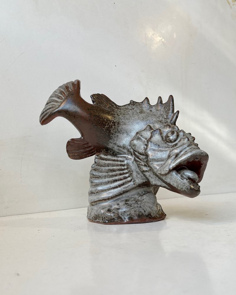 Stoneware Dragon Fish Sculpture by Carl Hugo Liisberg for Saxbo, 1940s ...