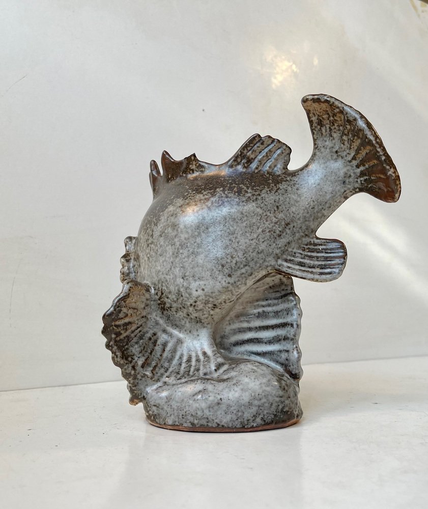Stoneware Dragon Fish Sculpture by Carl Hugo Liisberg for Saxbo, 1940s ...