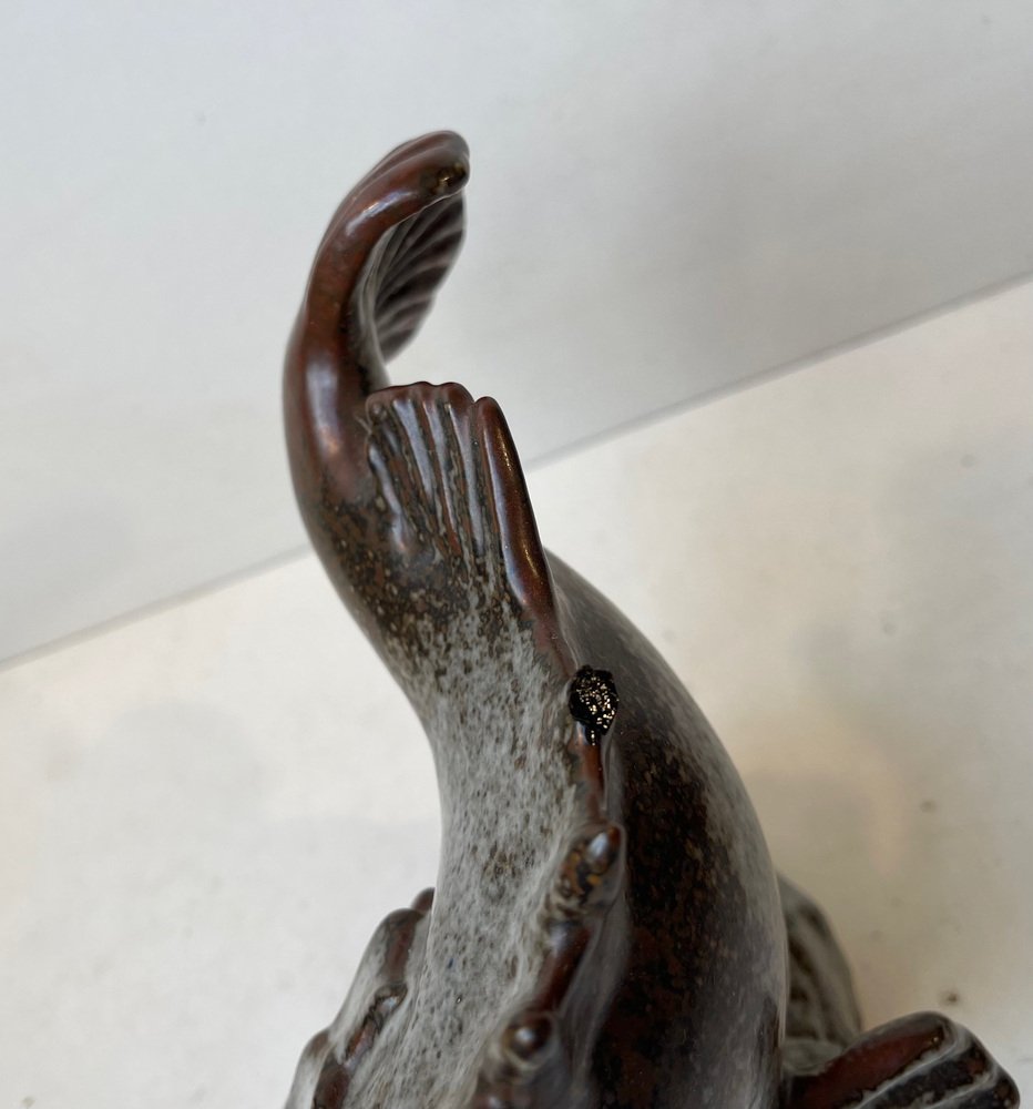Stoneware Dragon Fish Sculpture by Carl Hugo Liisberg for Saxbo, 1940s ...