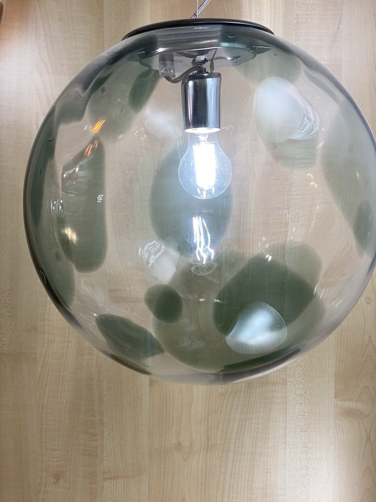 Olive-Green and Transparent Sphere Lamp in Murano Glass from Simoeng ...