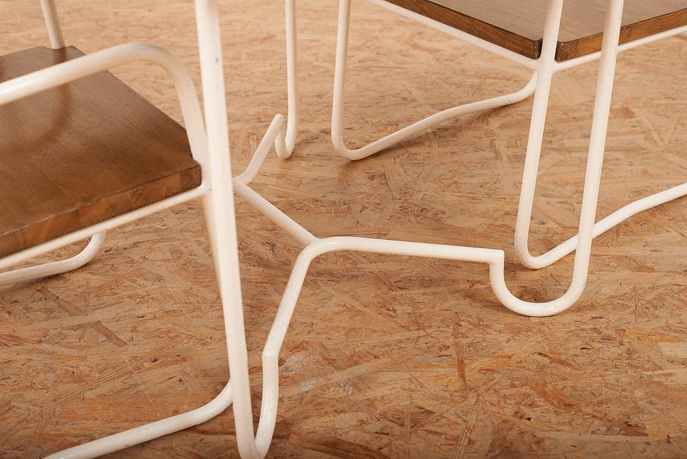 Childrens Table & Chairs with Steel Tube Frame, Set of 3 for sale at Pamono