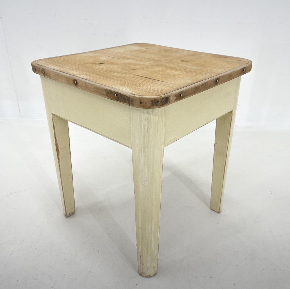 Wooden Stool with Storage Space, 1950s for sale at Pamono