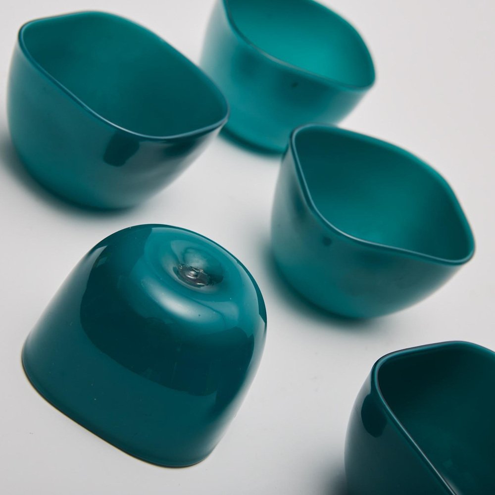 Turquoise Opaline Bowls by Paolo Venini, Murano, 1950s, Set of 5 for ...